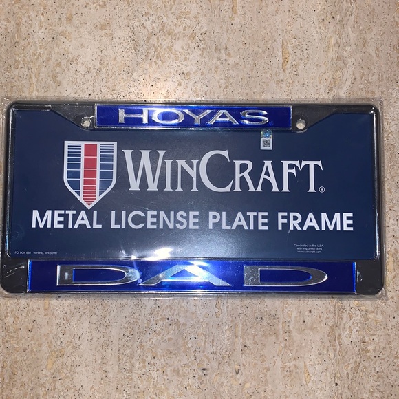 Other | Hoyas Dad License Plate Frame Nwt Georgetown University | Poshmark